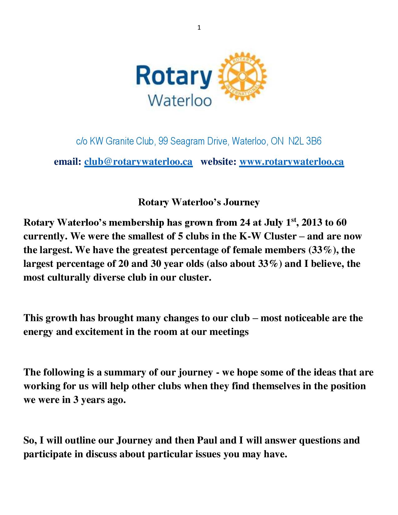 Rotary recruitment ideas | Rotary Club of Mississauga Meadowvale