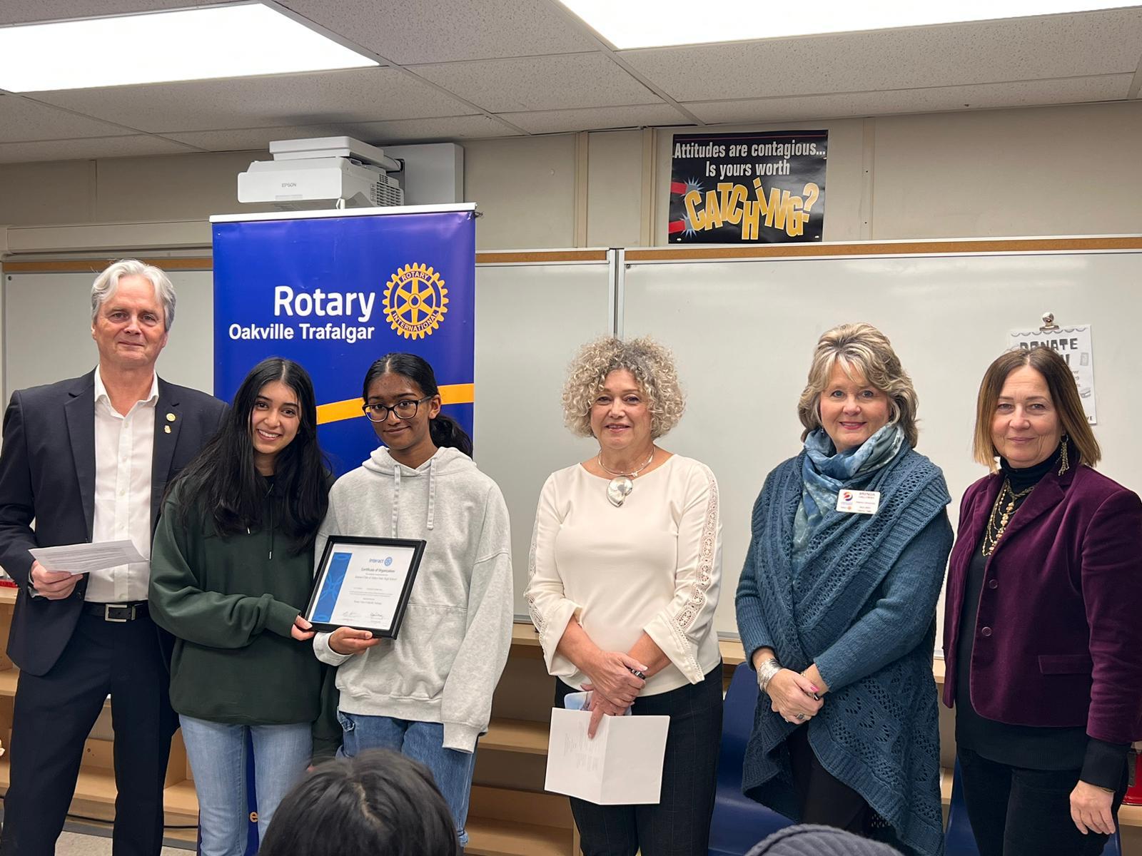 2023 - New Rotary Interact Club | Rotary Club of Oakville Trafalgar
