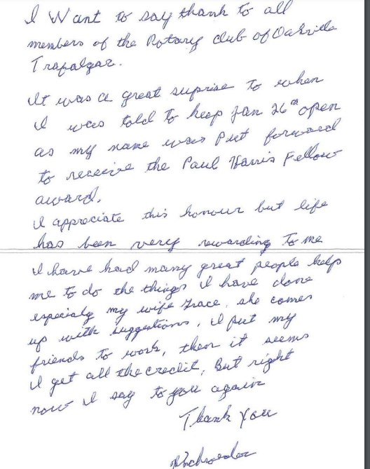 THANK YOU | Rotary Club of Oakville Trafalgar