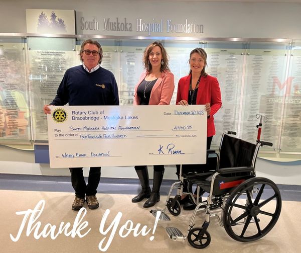SMMHF Donation 2023 | Rotary Club of Bracebridge-Muskoka Lakes