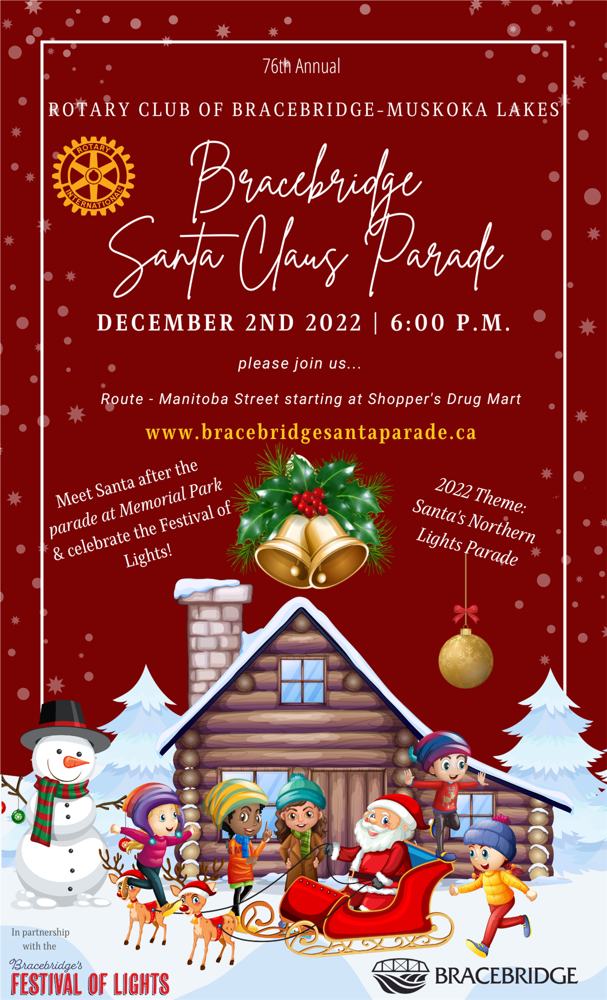 Santa Parade Poster 2022 | Rotary Club of Bracebridge-Muskoka Lakes
