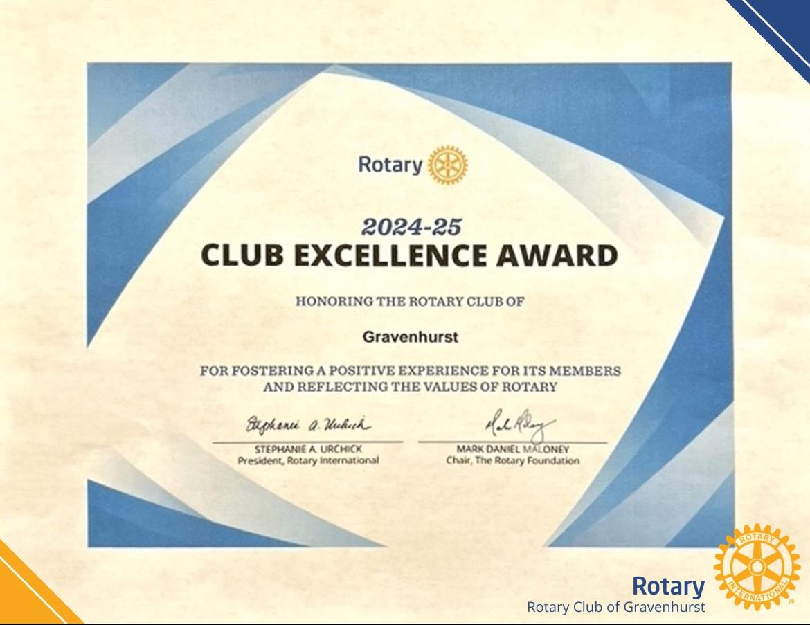 Excellence Award | Rotary Club of Gravenhurst
