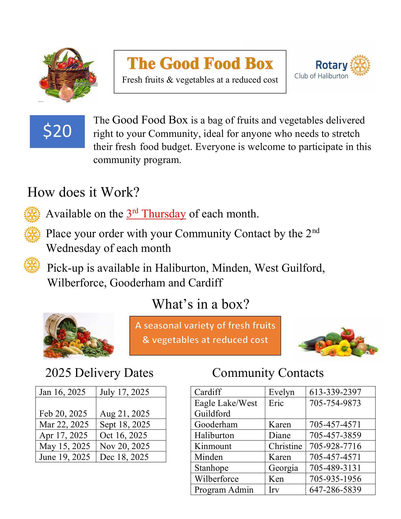 Good Food Box for 2025 | Rotary Club of Haliburton