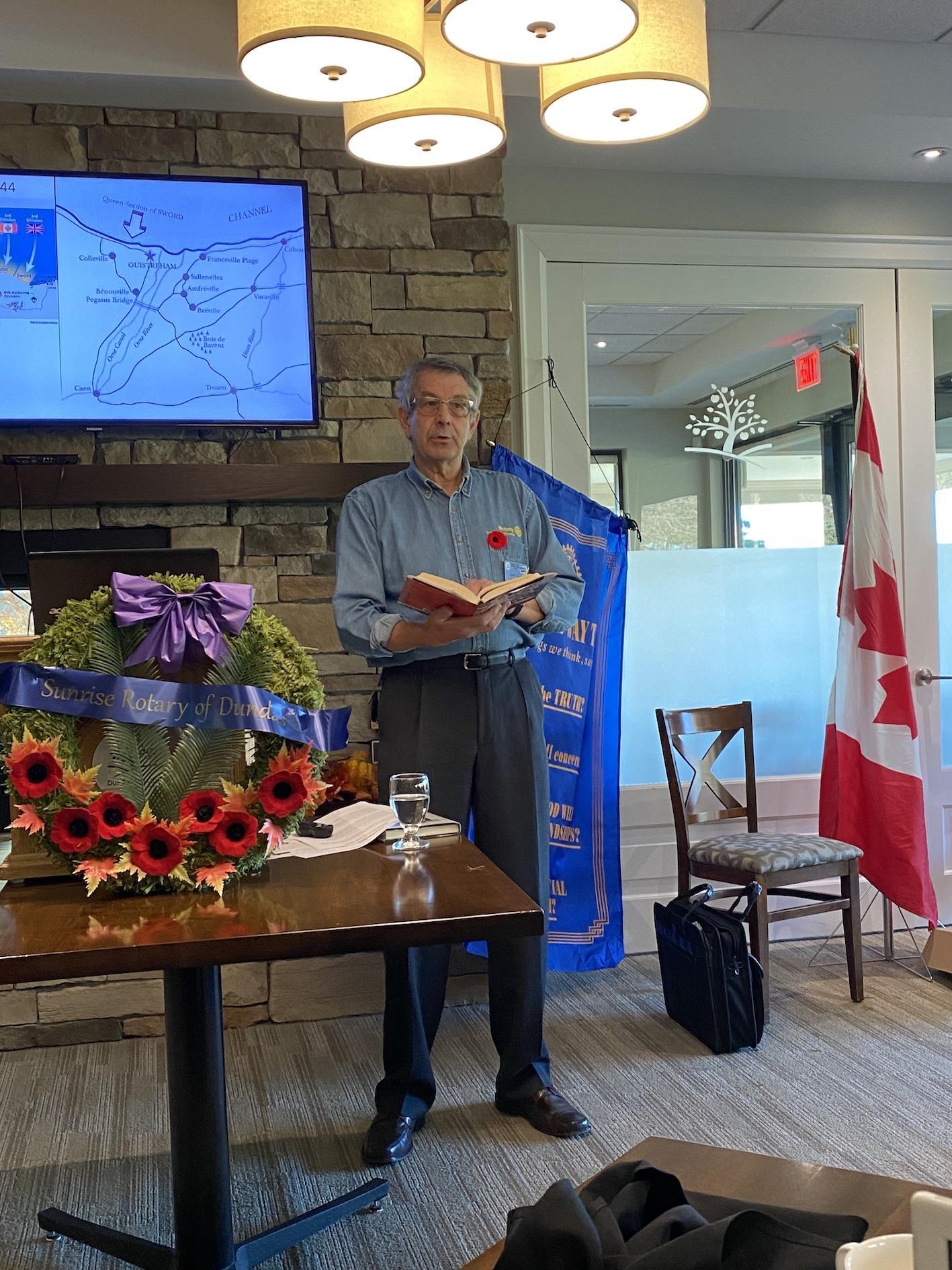David Carson: Remembrance Day | Rotary Club of Dundas Valley Sunrise