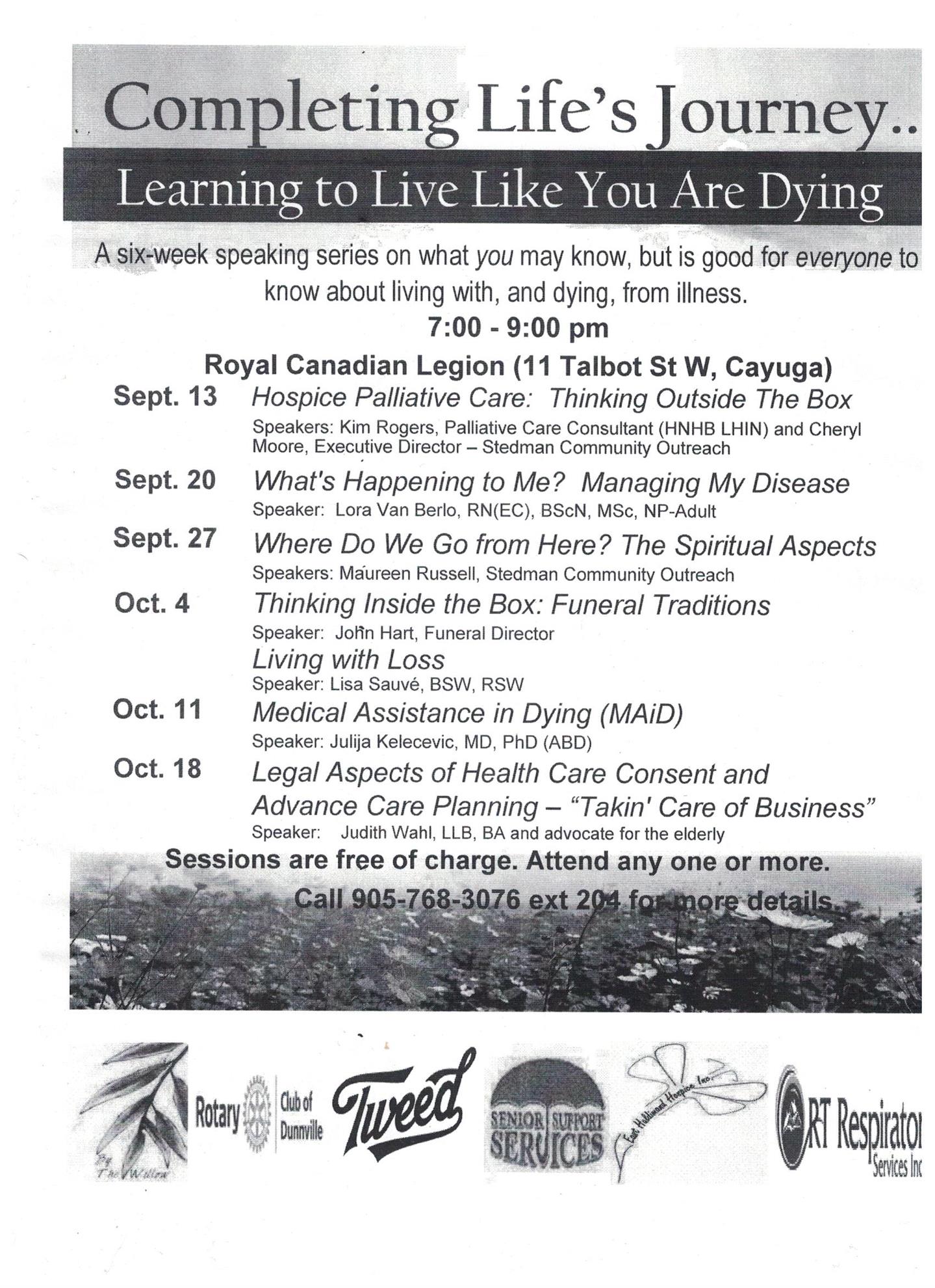 Completing Life's Journey | Rotary Club of Dunnville