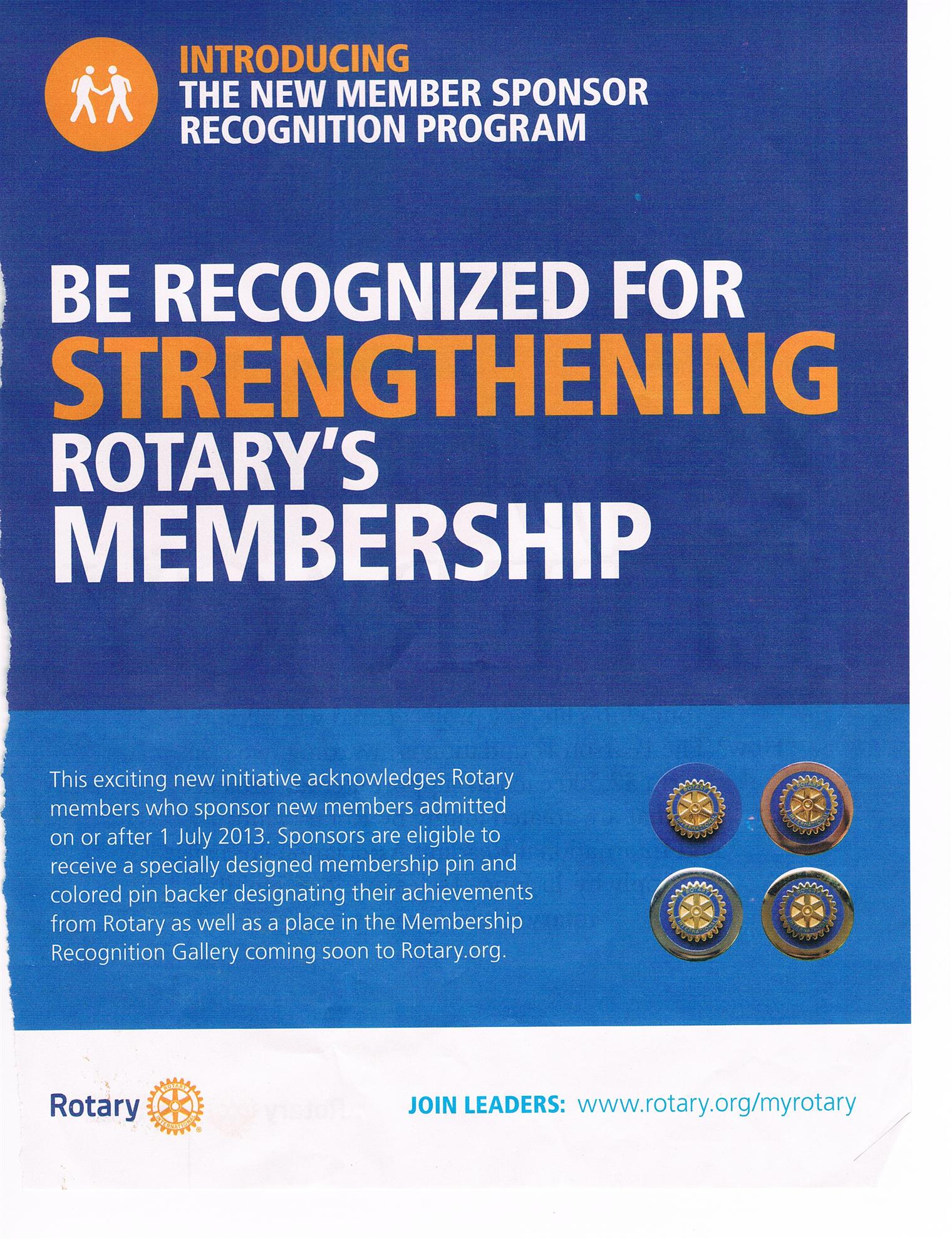 NEW MEMBERS SPONSORSHIP RECOGNITION PIN | Grimsby