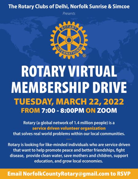 Rotary Membership Drive - Norfolk Area | Rotary Club of Norfolk Sunrise