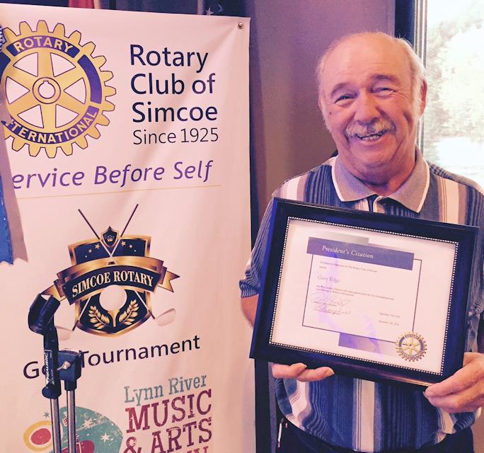 Presidential Citation For Volunteer Gary Edge | Rotary Club of Simcoe