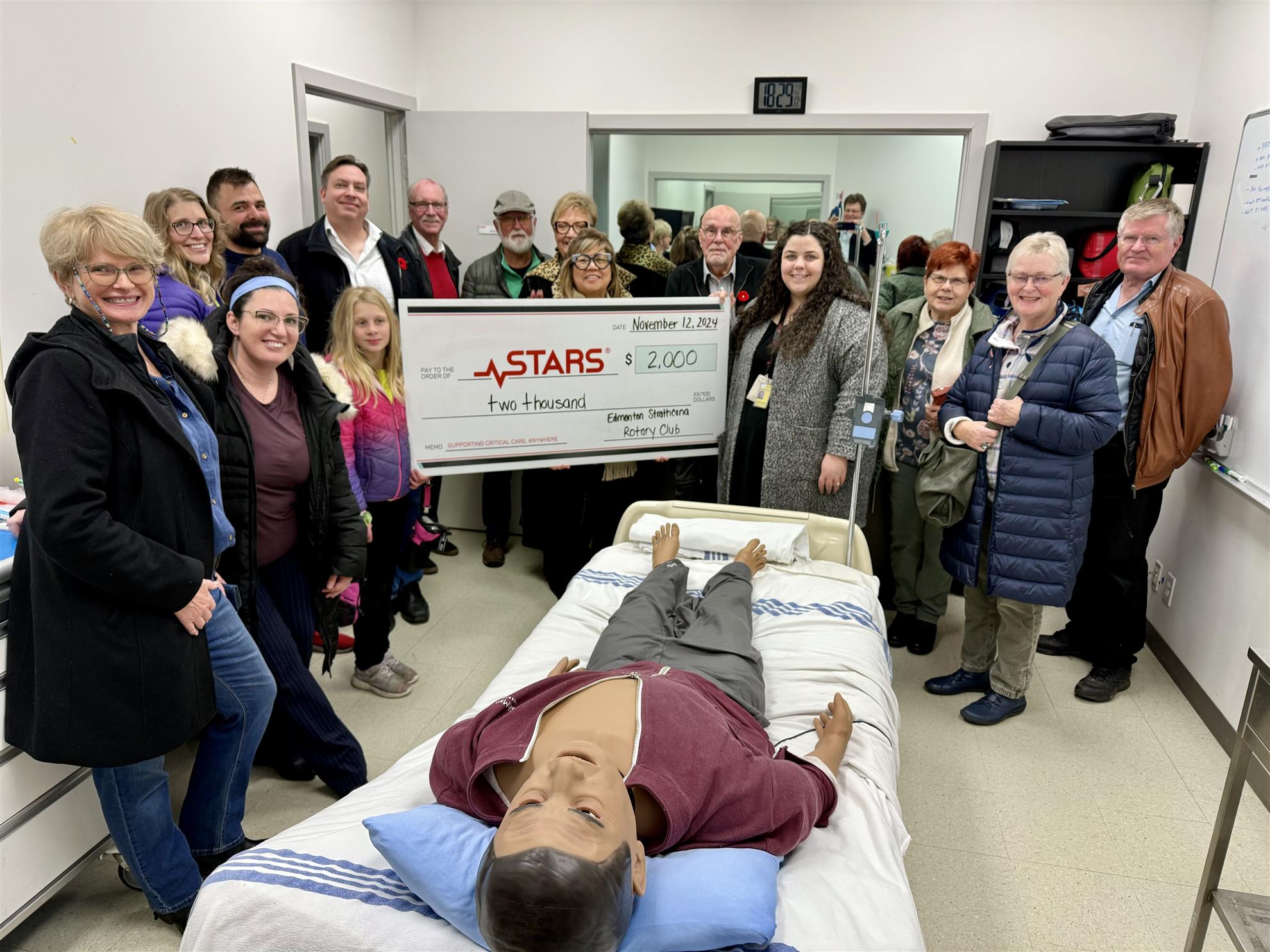 Club Visit and Donation to STARS | Rotary Club of Edmonton Strathcona
