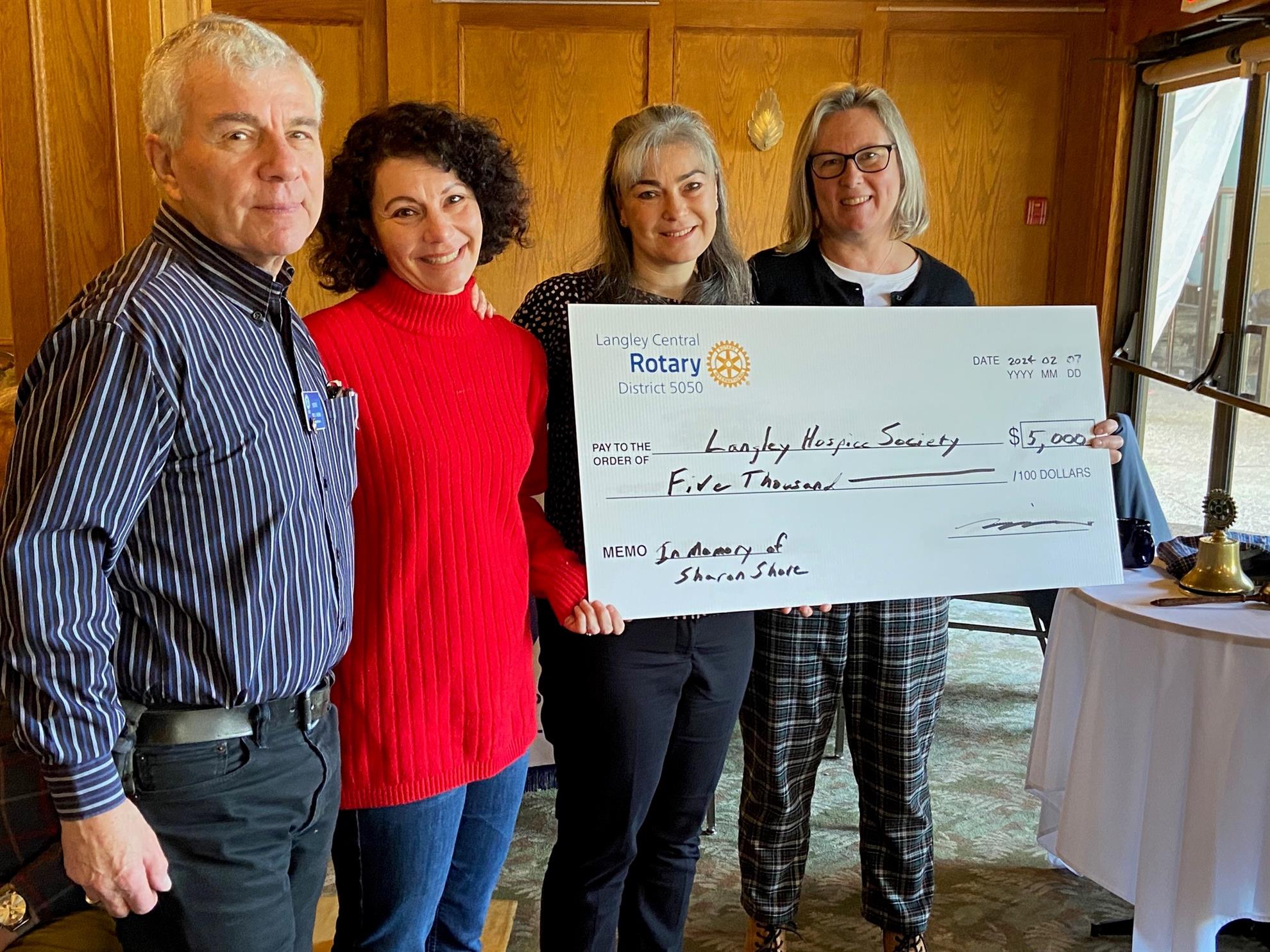 Rotary Club of Langley Central Donates to Hospice in Memory of Sharon ...