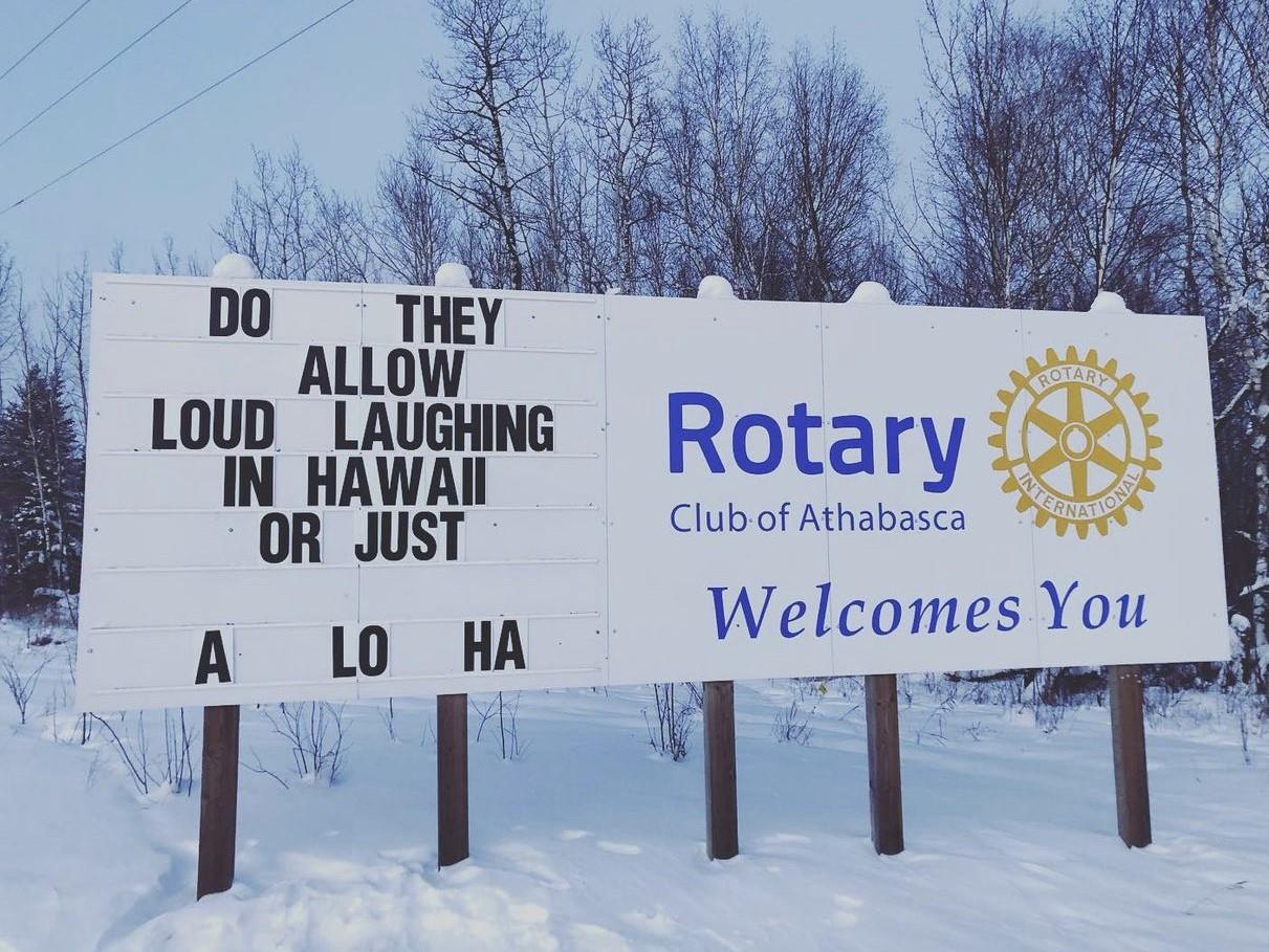 Rotary Welcome Sign | Rotary Club of Athabasca