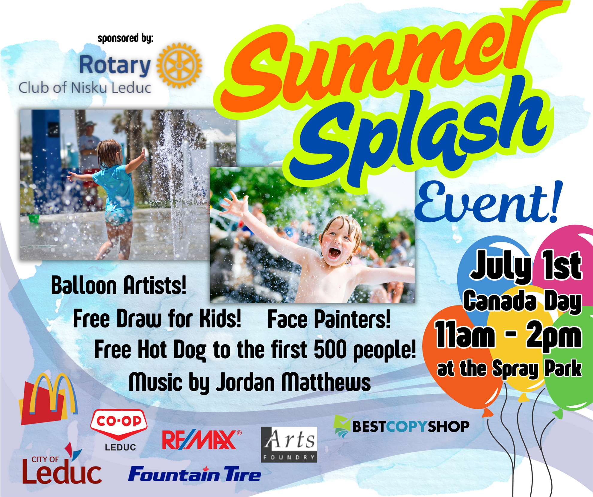 Summer Splash Party at the Spray Park | Rotary Club of Nisku-Leduc