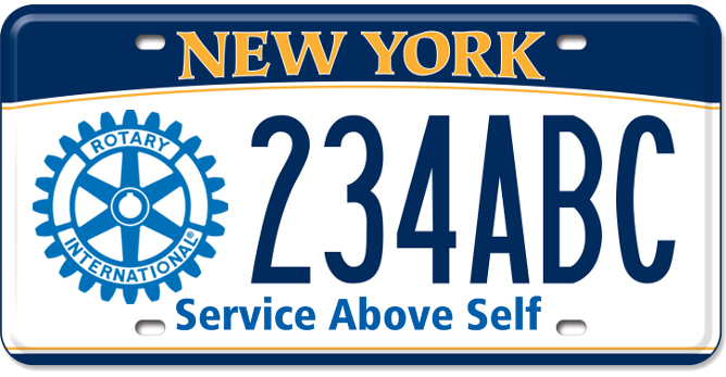 New Custom License Plate for NYS Rotarians | Rotary Club of Potsdam