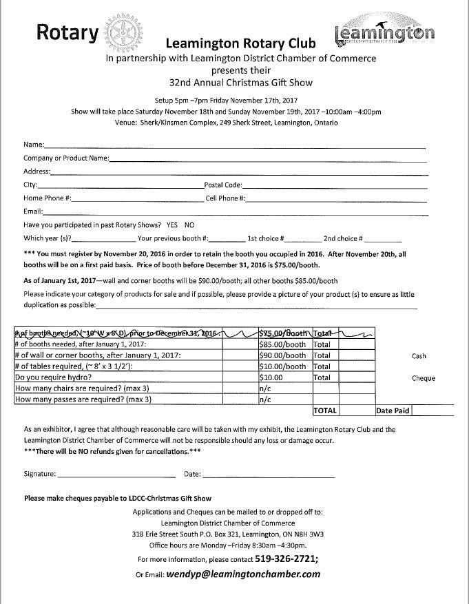 2017 Christmas Gift Show | Rotary Club of Leamington