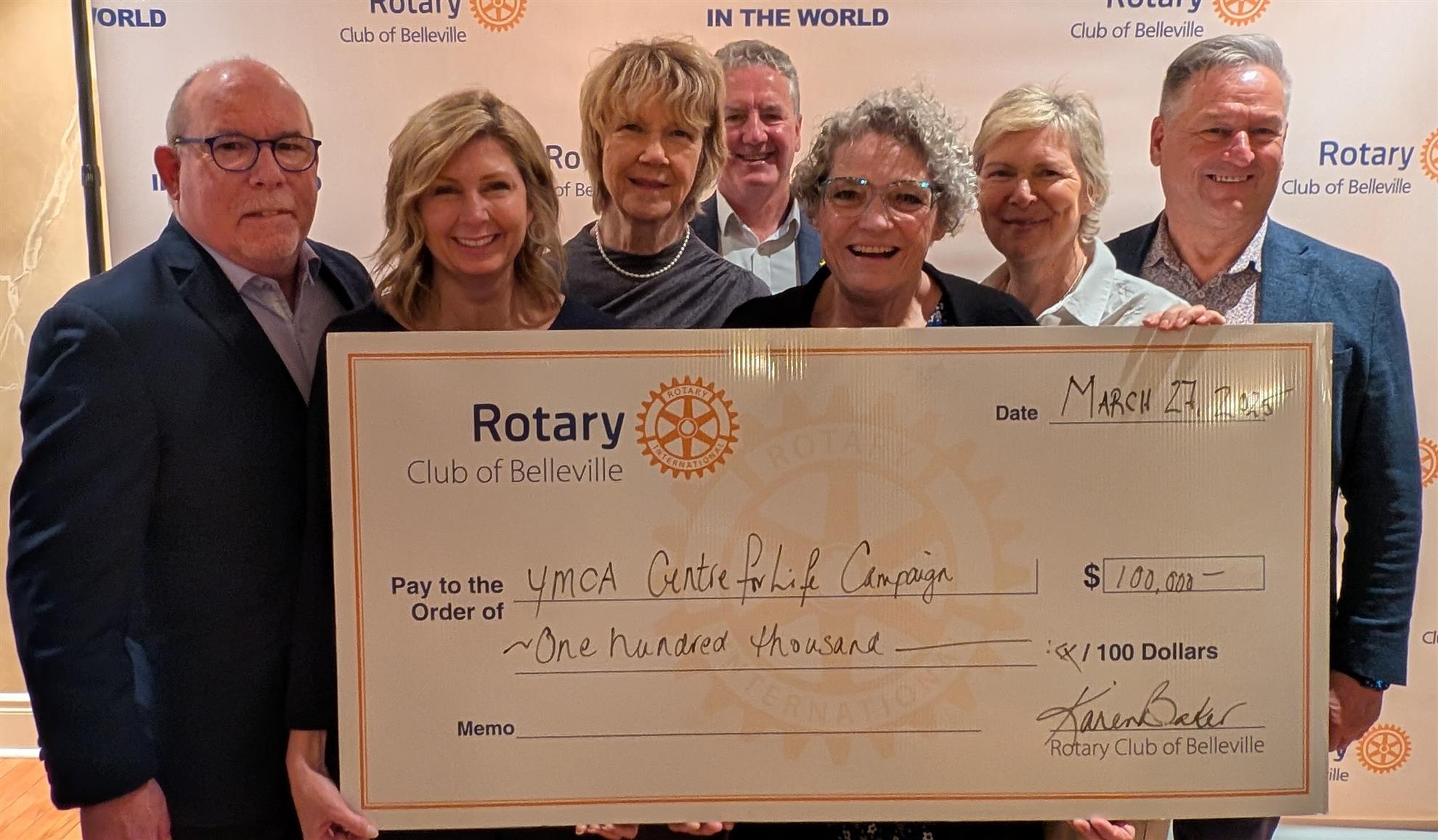 Rotary Contribution to the YMCA Centre for Life | Rotary Club of Belleville
