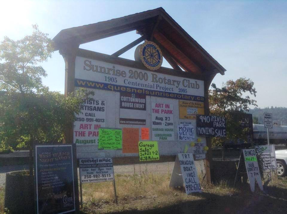 Using the Rotary Highway Community Sign Board | Rotary Club of Quesnel