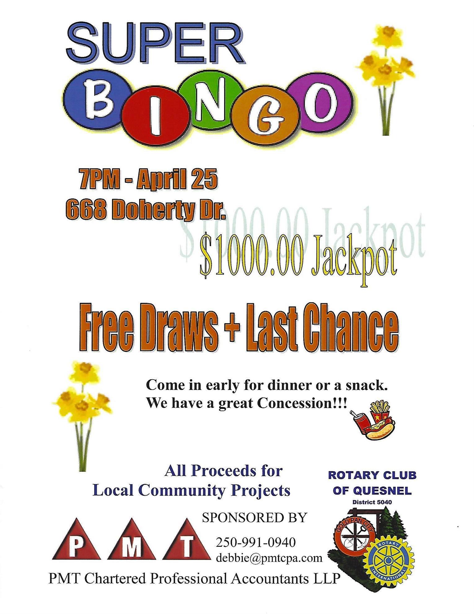 Super Bingo! | Rotary Club of Quesnel