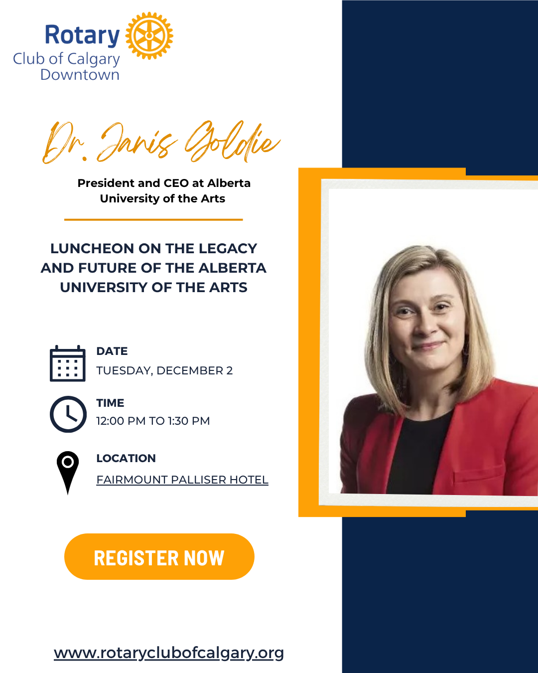 December 2 - Club Luncheon (Palliser) - Dr. Janis Goldie | The Rotary ...