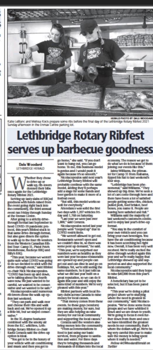 Ribfest - Lethbridge Herald | Rotary Club of Lethbridge