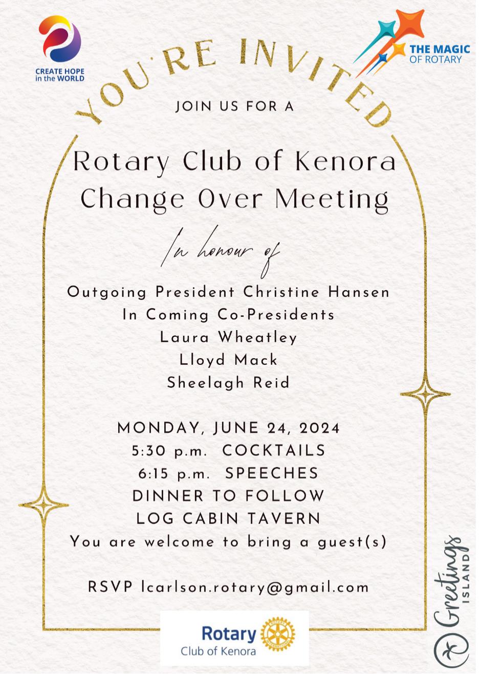 Change Over Meeting | Rotary Club of Kenora
