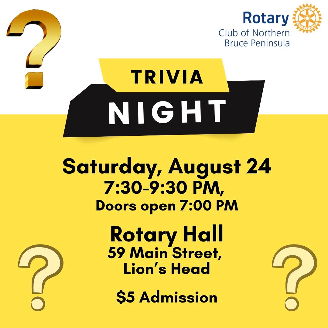 Trivia Night @ Rotary Hall, August 24, 2024 | Rotary Club of Northern ...