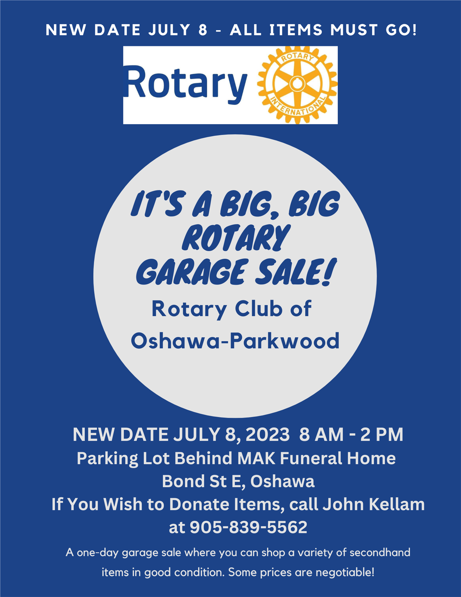 THANK YOU OSHAWA for Attending the Rotary Garage Sale - July 8 | Rotary ...