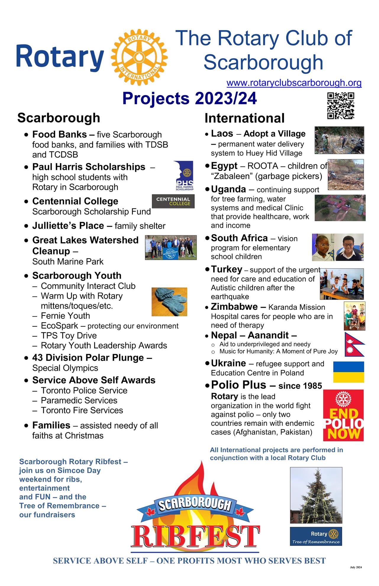 RCoS Projects 2023/24 | Rotary Club of Scarborough