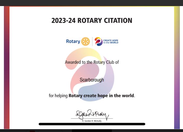 2023-24 Rotary Citation Award | Rotary Club of Scarborough
