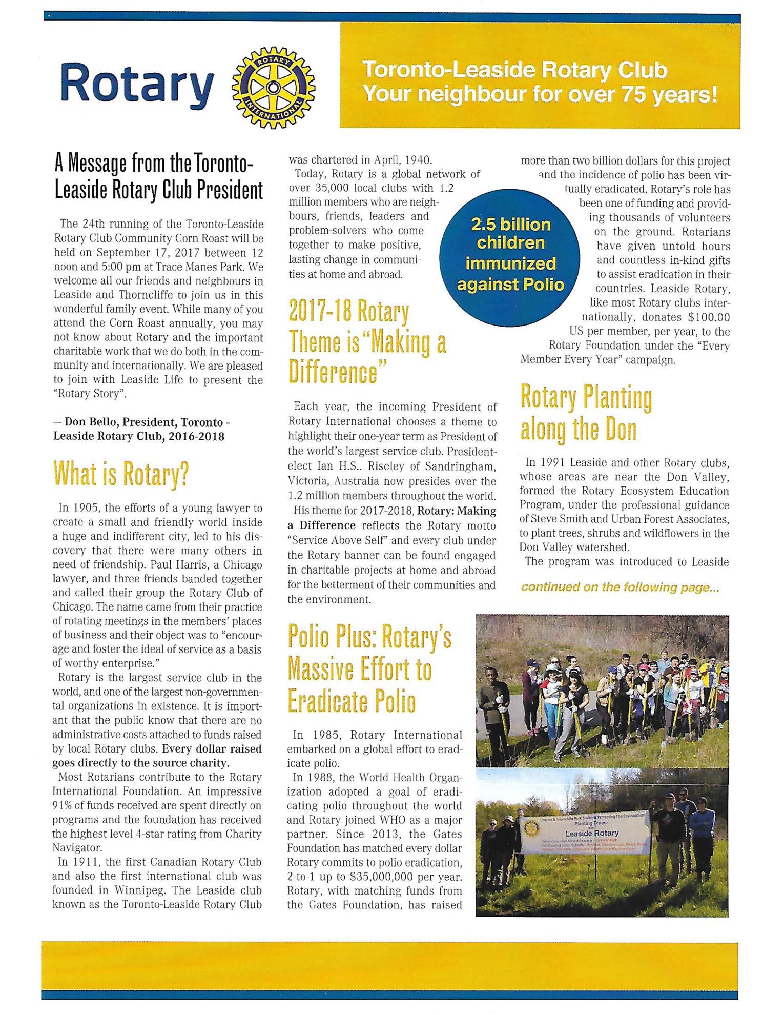 Our History | Rotary Club of Toronto Leaside