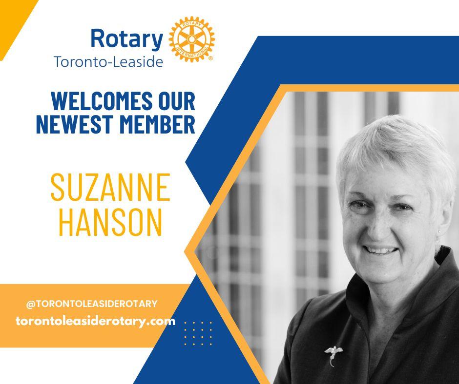 Welcome Suzanne Hanson | Rotary Club of Toronto Leaside