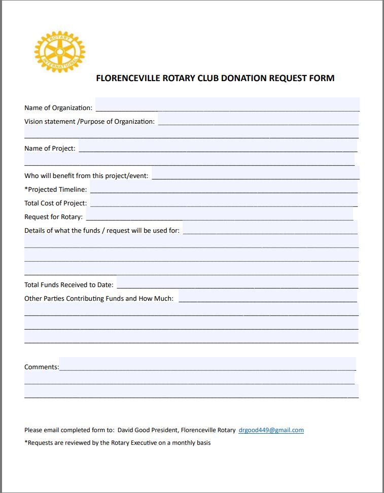 Donation Request Form | Rotary club of Florenceville
