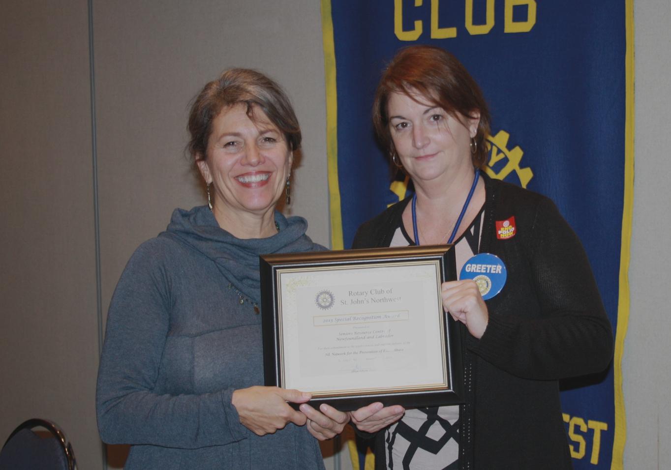 Presentation to Seniors Resource Centre | Rotary Club of St. Johns ...