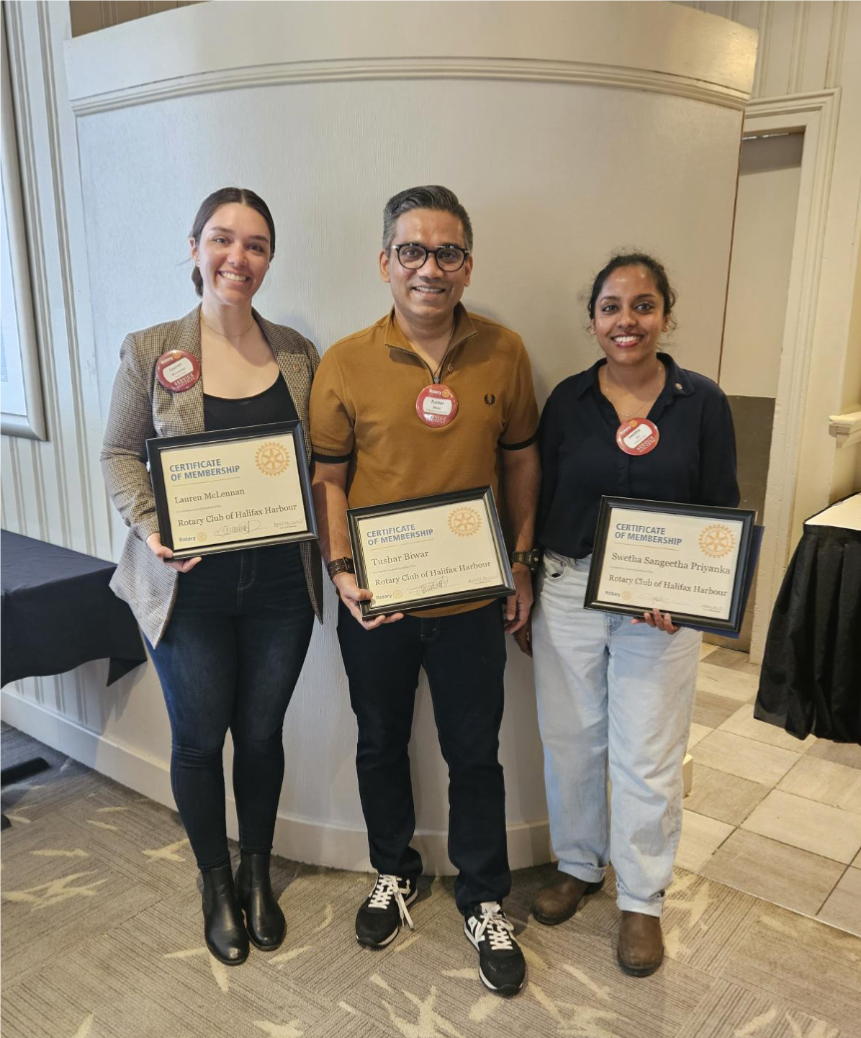 Welcome Three New Members | Rotary Club of Halifax Harbour