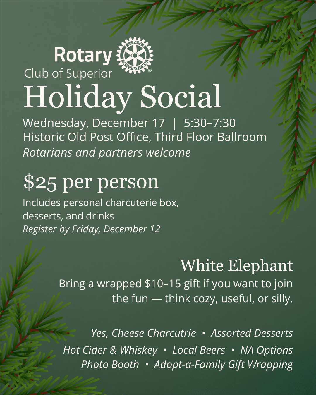 Rotary Holiday Social | Rotary Club of Superior