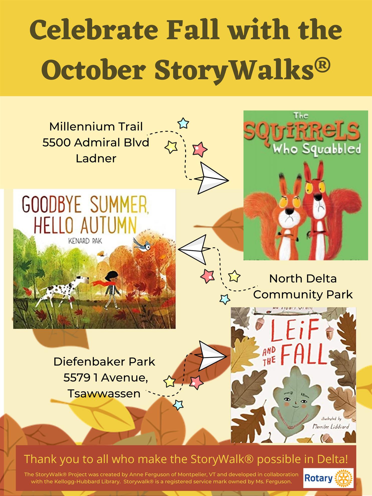 Storybook Walk Oct 2024 | Rotary Club of North Delta