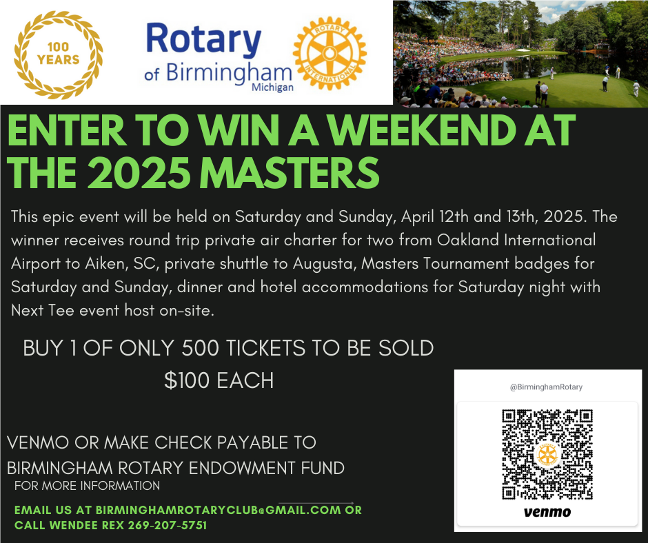 2025 Masters Raffle | Rotary Club of Birmingham