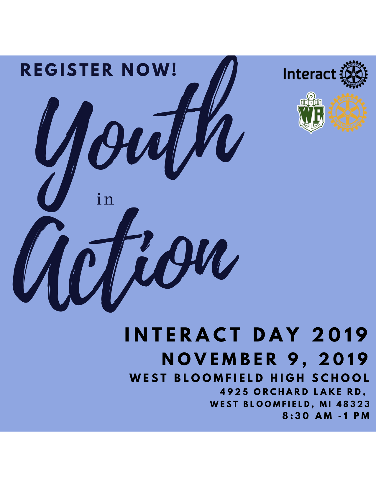 2019 INTERACT DAY IS COMING! | Rotary Club of West Bloomfield