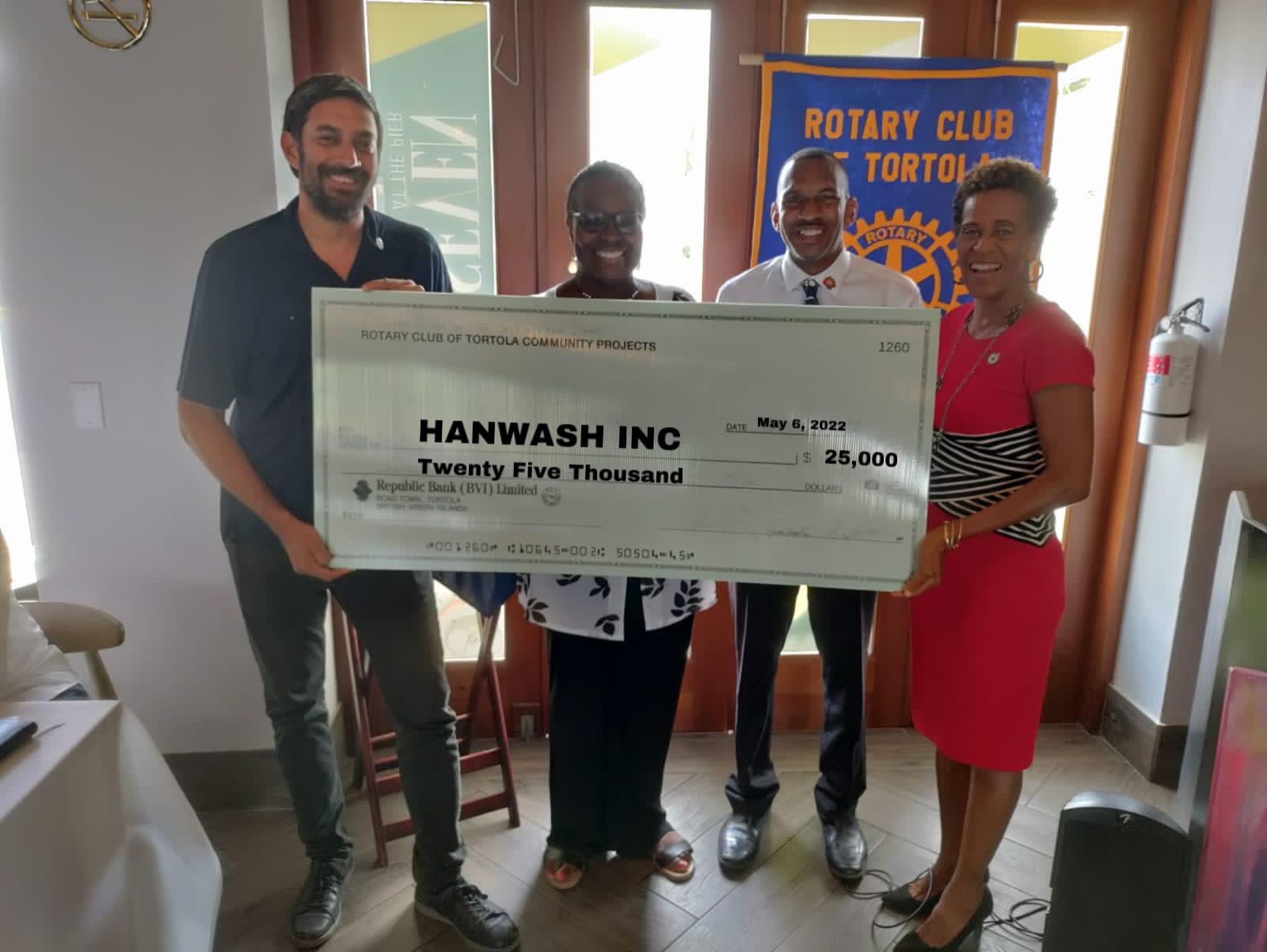 Three Rotary Clubs in the BVI Donates $25,000 to HANWASH | Rotary Club ...
