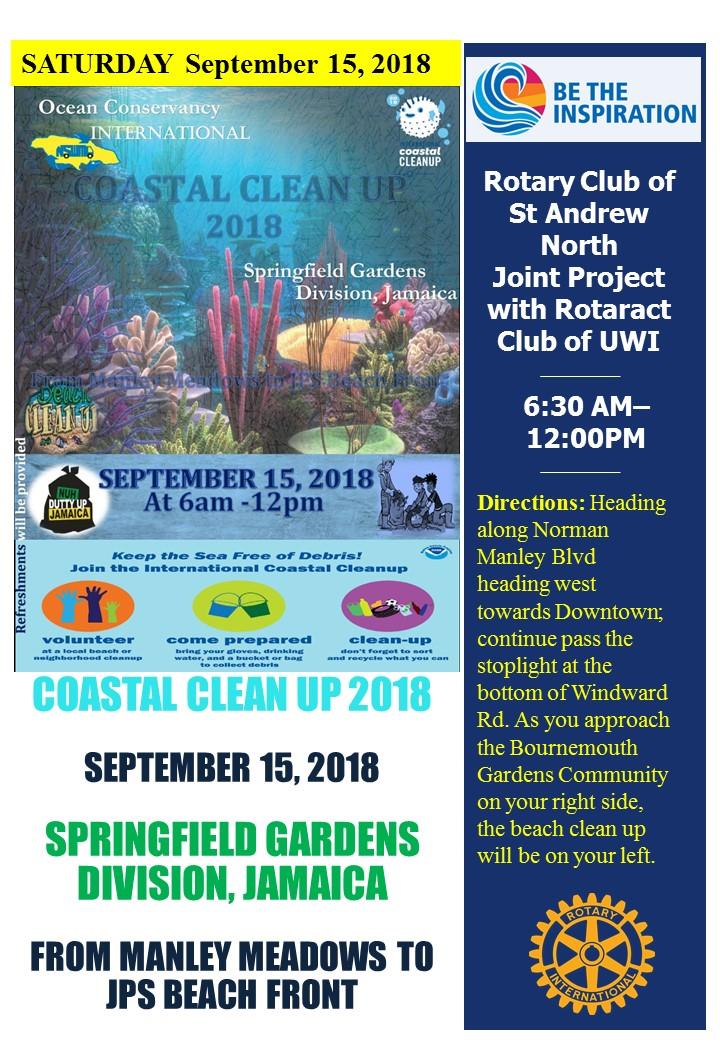 Joint Project Coastal Clean up 2018 | Rotary Club of St. Andrew North