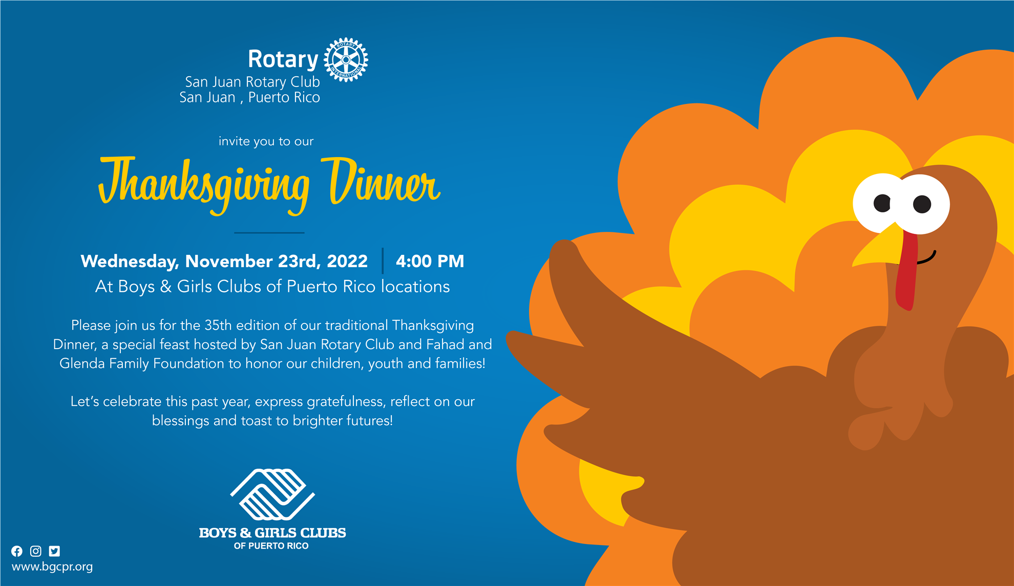 35th (2022) Thanksgiving Lunch with the Boys & Girls Club | The Rotary ...