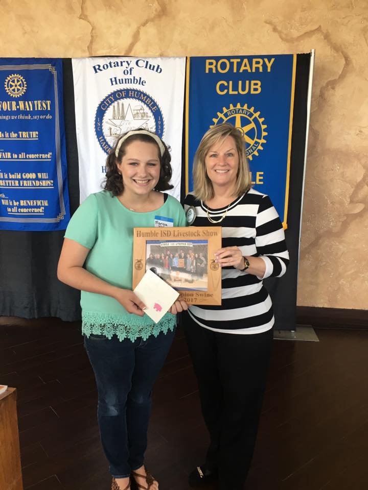 Marissa Watson of the FFA & Pam McNair | Rotary Club of Lake Houston Area