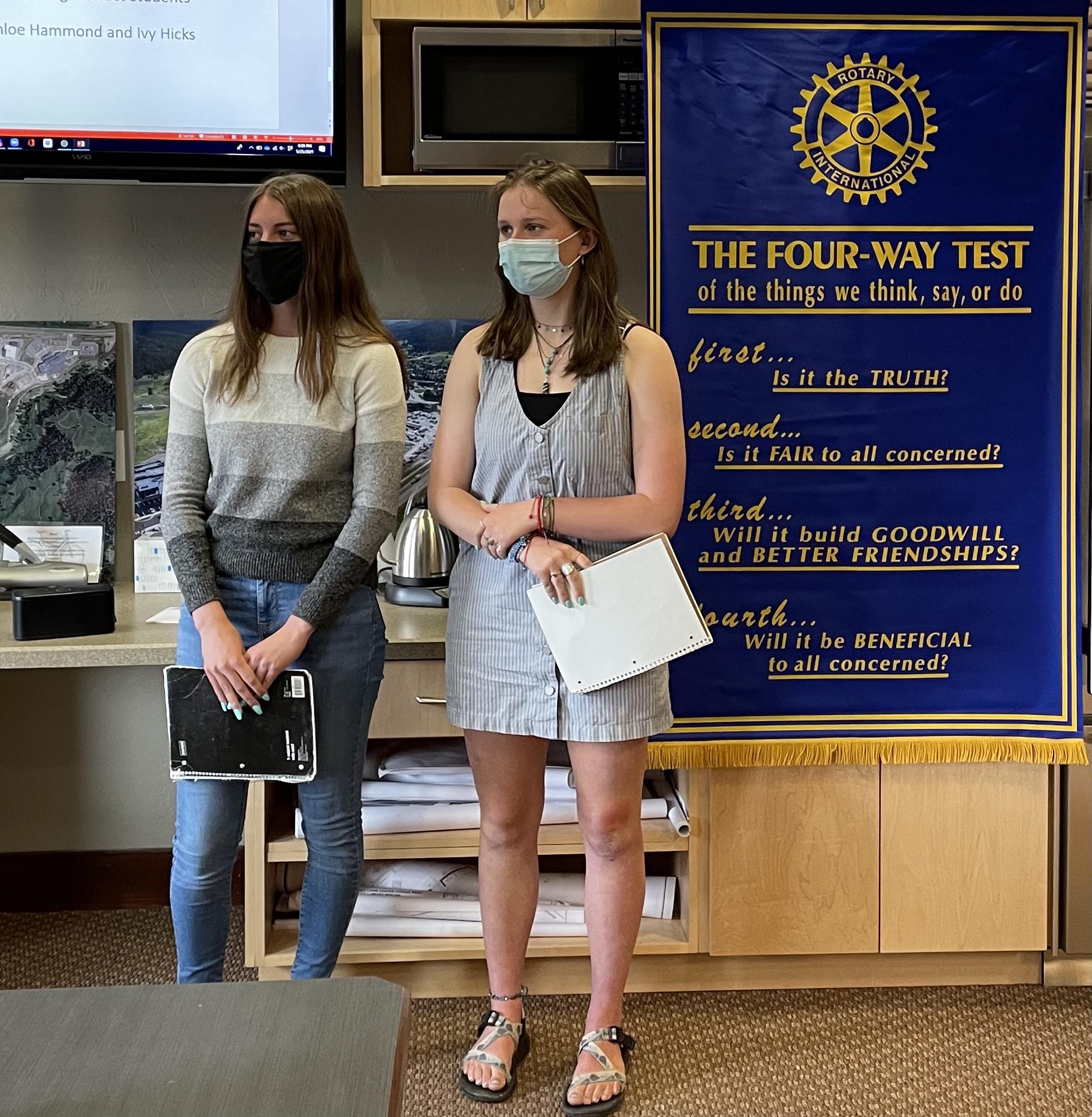 Ivy Hicks and Chloe Hammond-Interact Club | Rotary Club of Big Sky