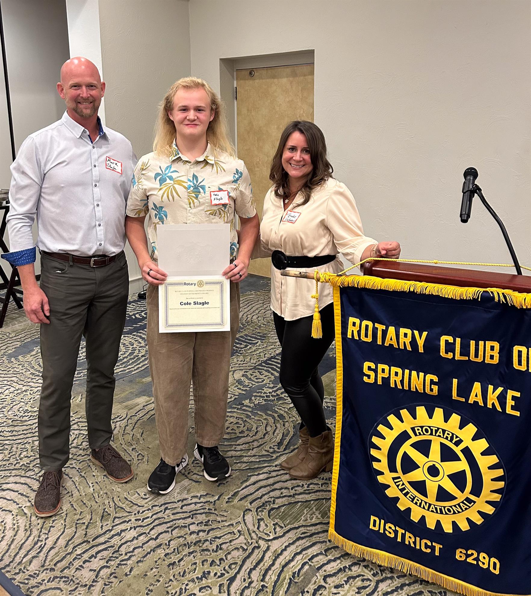 SLHS Student of the Month - Cole Slagle | Rotary Club of Spring Lake