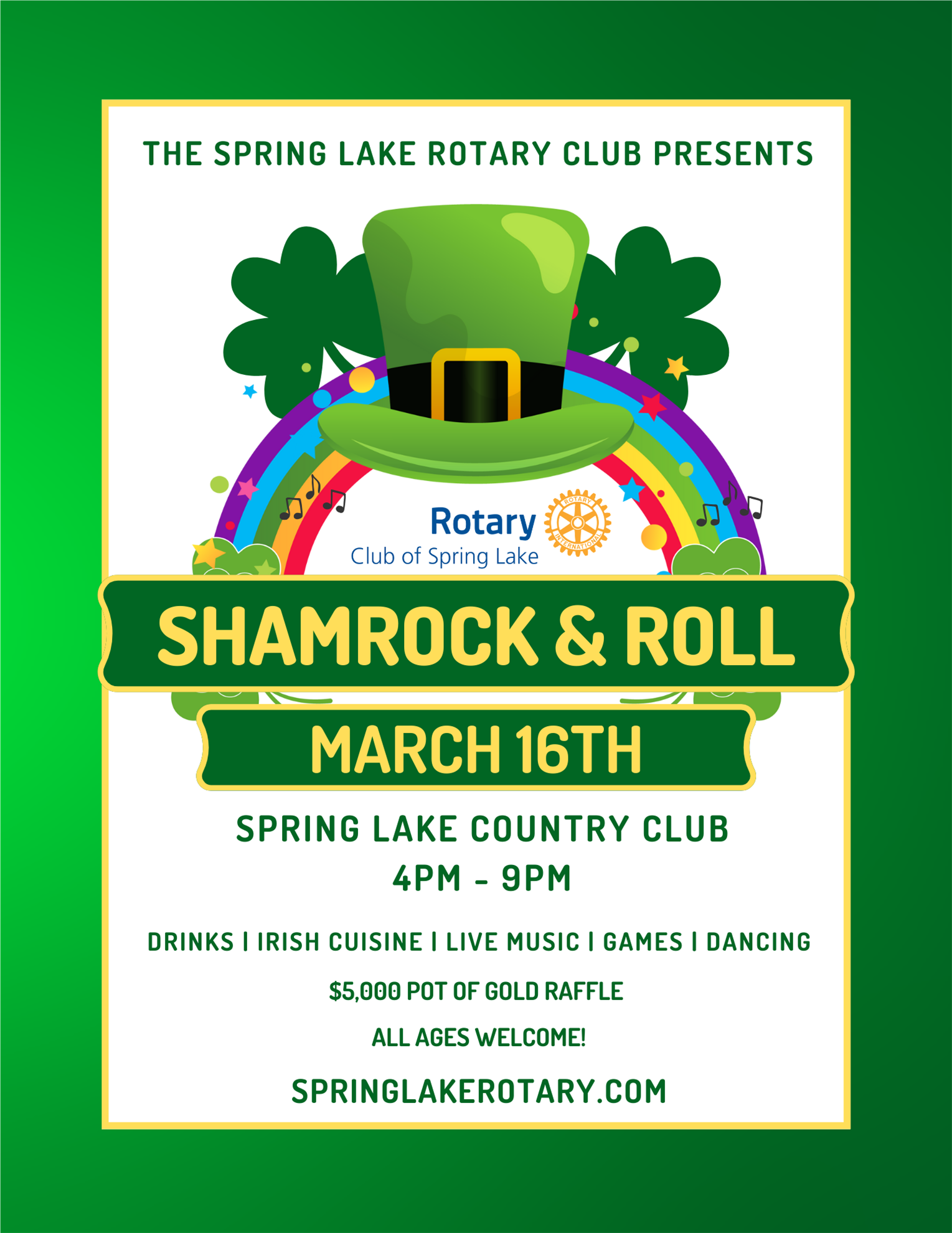 2024 Shamrock & Roll - March 16th! | Rotary Club of Spring Lake