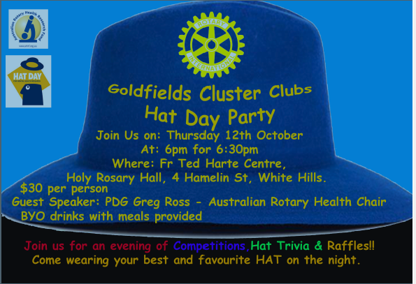 Goldfields Cluster Clubs - Hat Day Party | Rotary Club of Maryborough