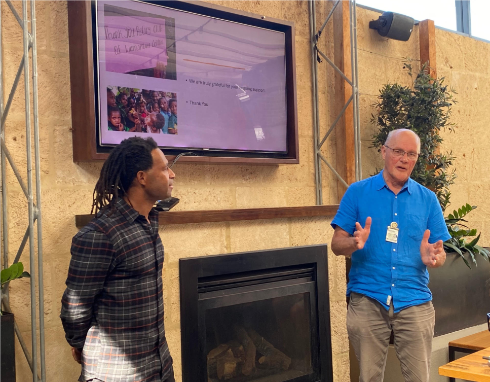 Moses talks about PNG project. | Rotary Club of Warrnambool Central