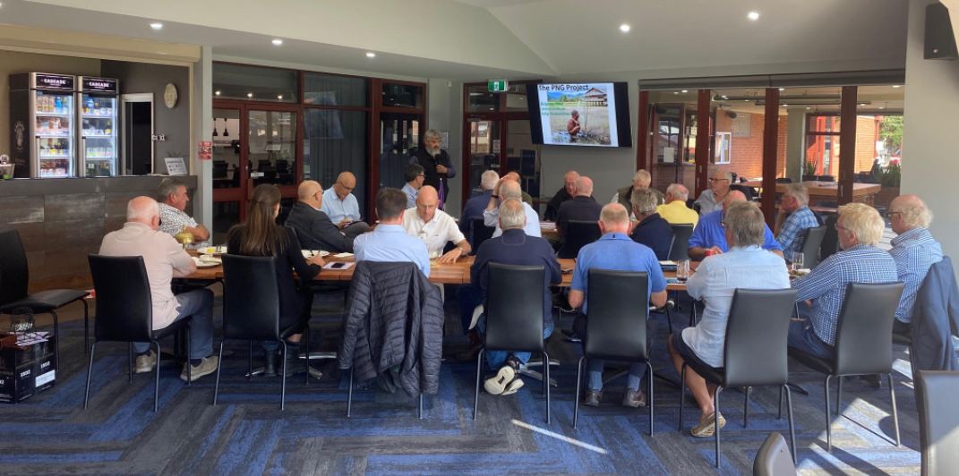 Tony Austin speaks about PNG projects. | Rotary Club of Warrnambool Central
