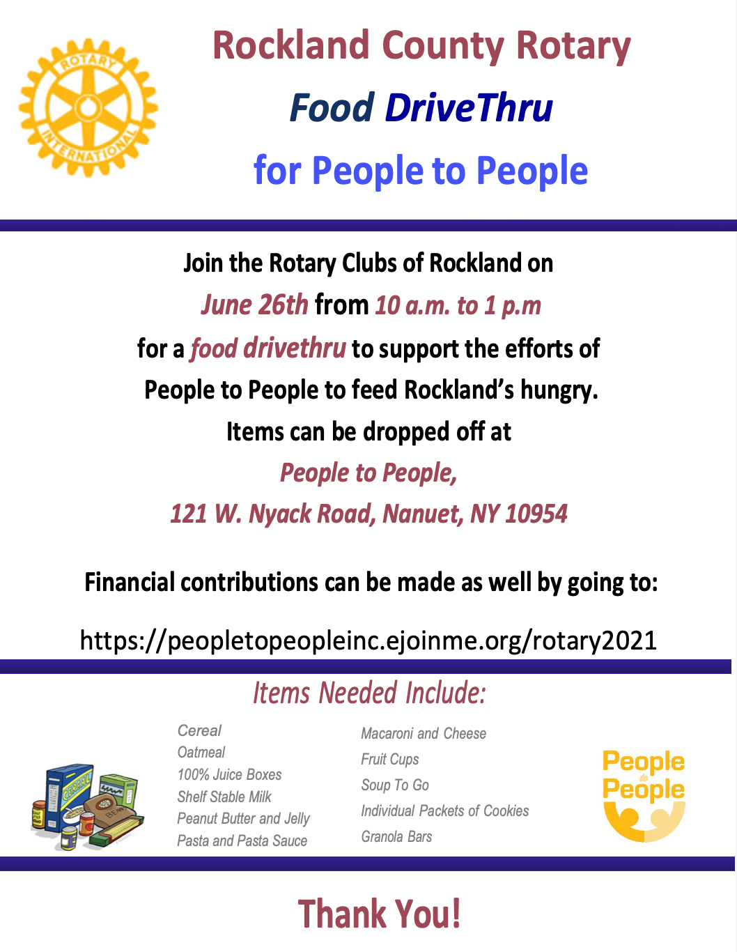 Rotary Food Drive-Thru | Rotary Club of Pearl River