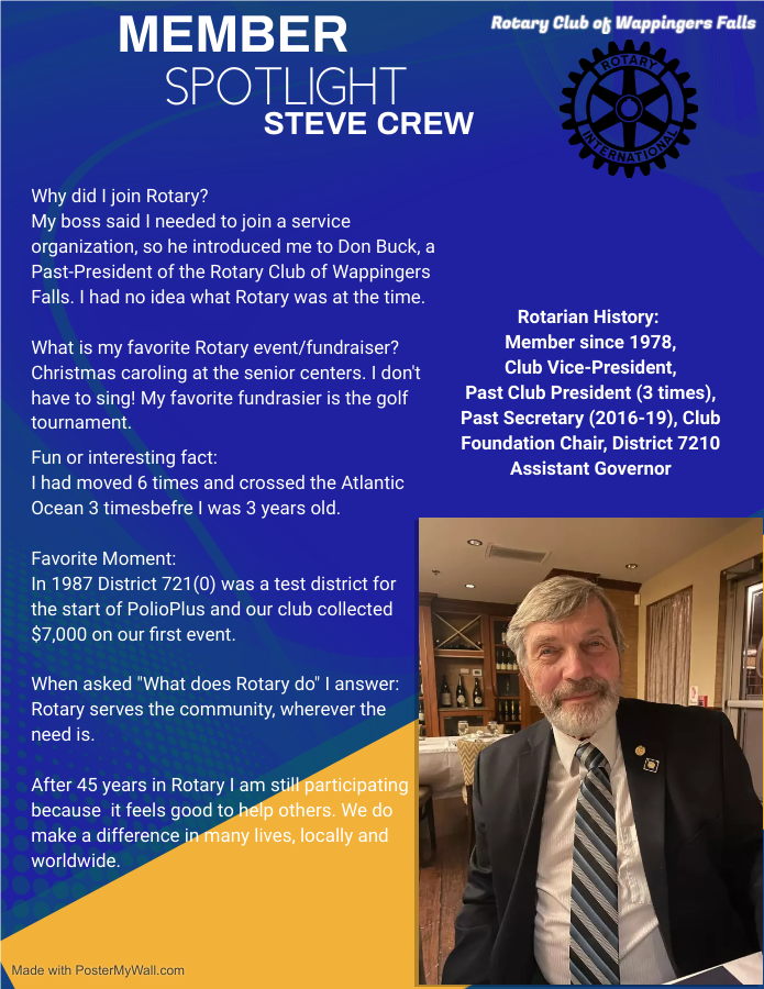 Meet Steve | Rotary Club of Wappingers Falls