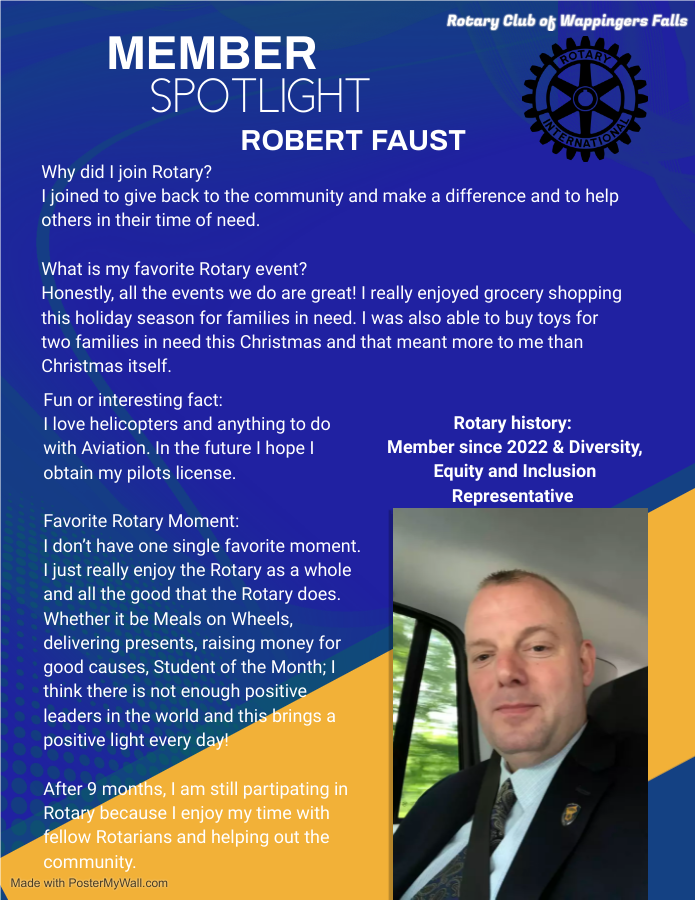 Rotary Member Spotlight: Robert Faust | Rotary Club of Wappingers Falls